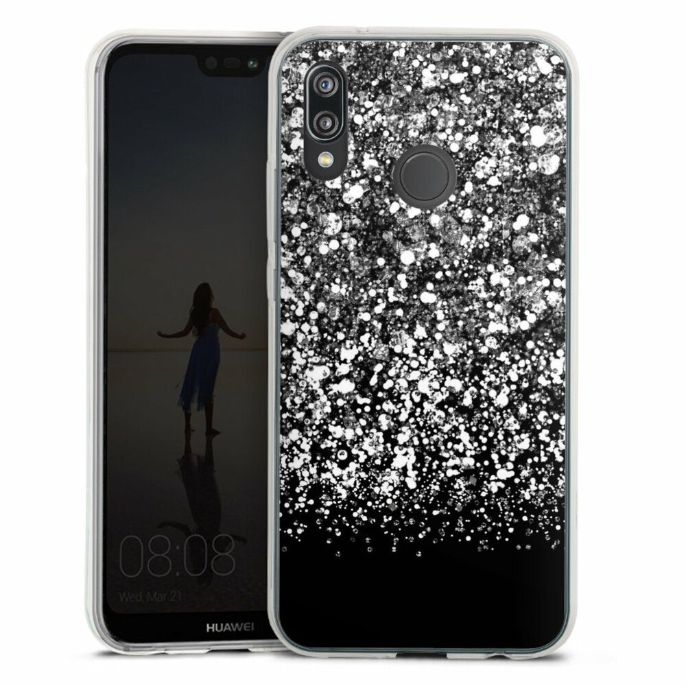 Deindesign Handyhülle Glitzer Look Schneeflocken Muster Snow Fall