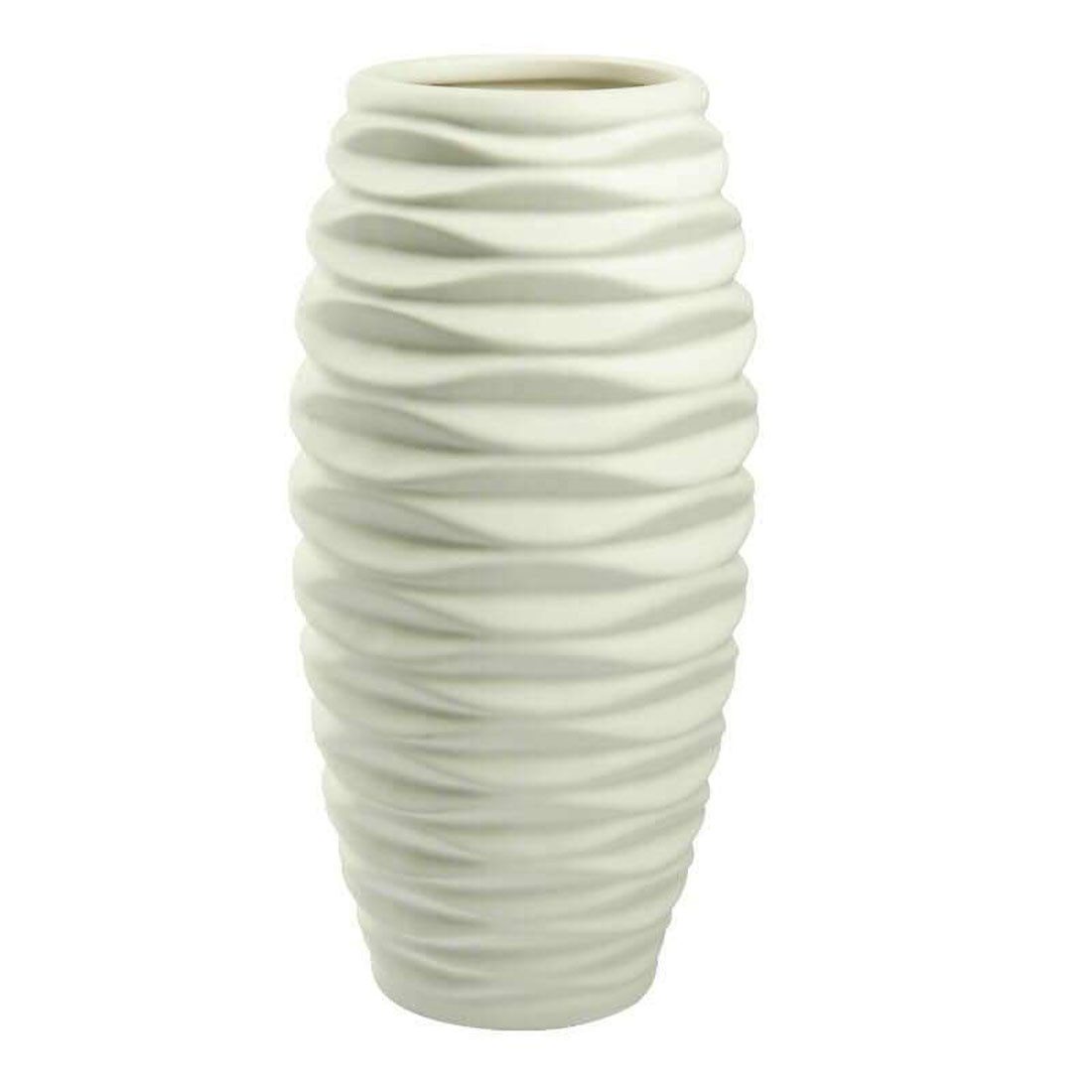 Annimuck Tischvase Vase Rom Rillenmusterung Creme Hell H30 D15 Cm