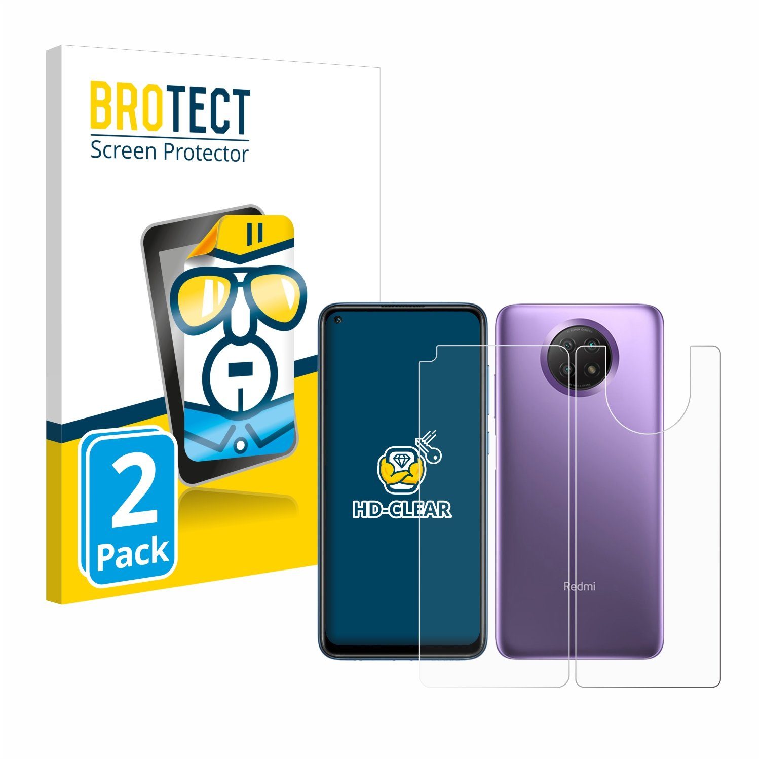 Brotect Schutzfolie Für Xiaomi Redmi Note 9 5g Displayrückseite