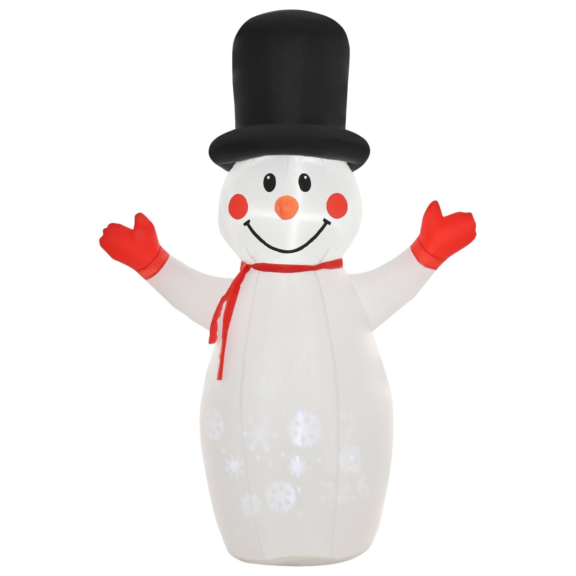 Homcom Weihnachtsfigur Aufblasbarer Schneemann Mit Led Beleuchtung