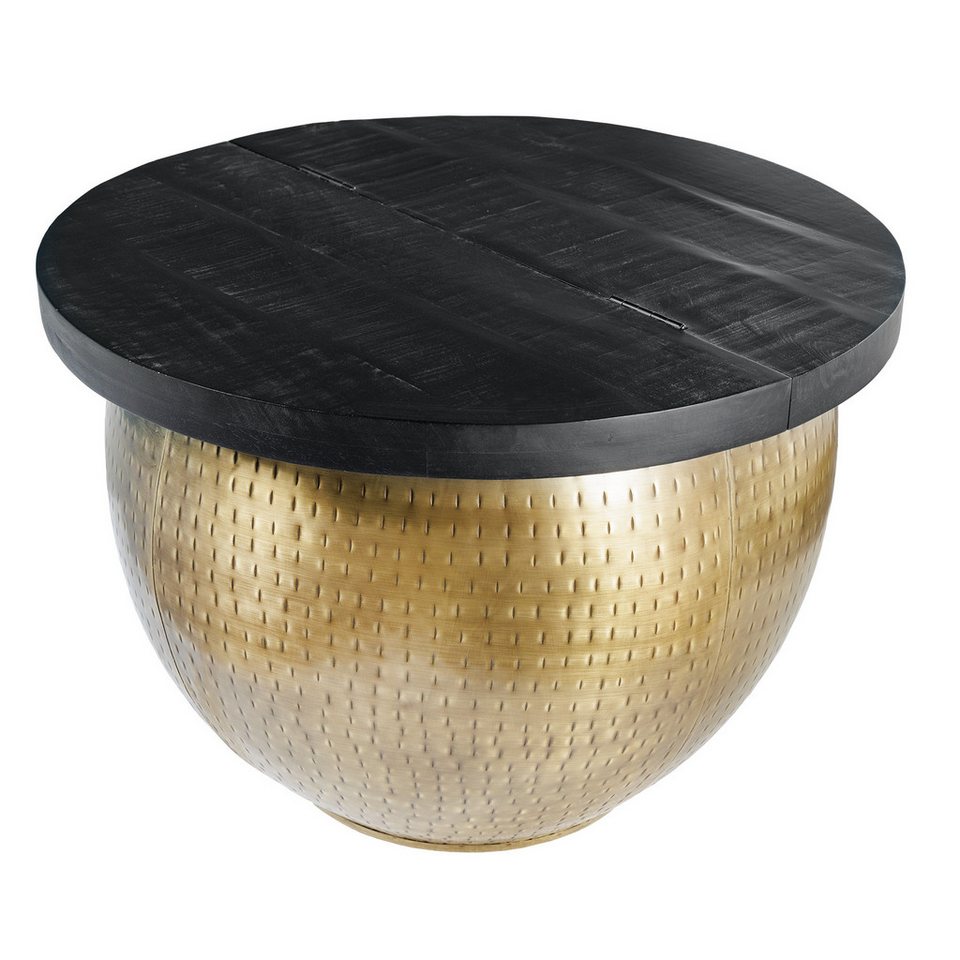 Riess Ambiente Couchtisch Drump Storage Ø60cm Schwarz Gold