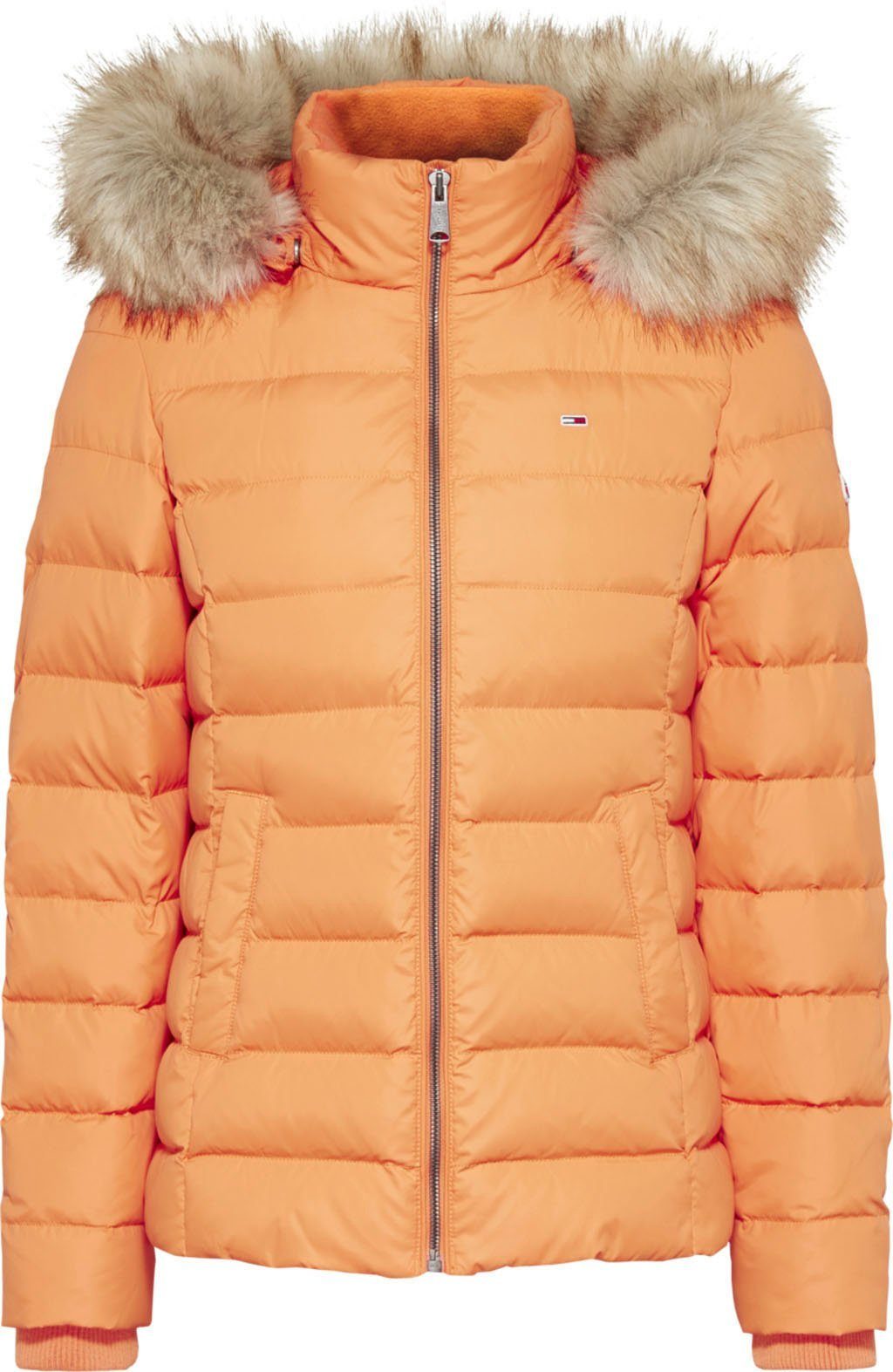 Tommy Jeans Daunenjacke Tjw Basic Hooded Down Jacket Mit Fellimitat