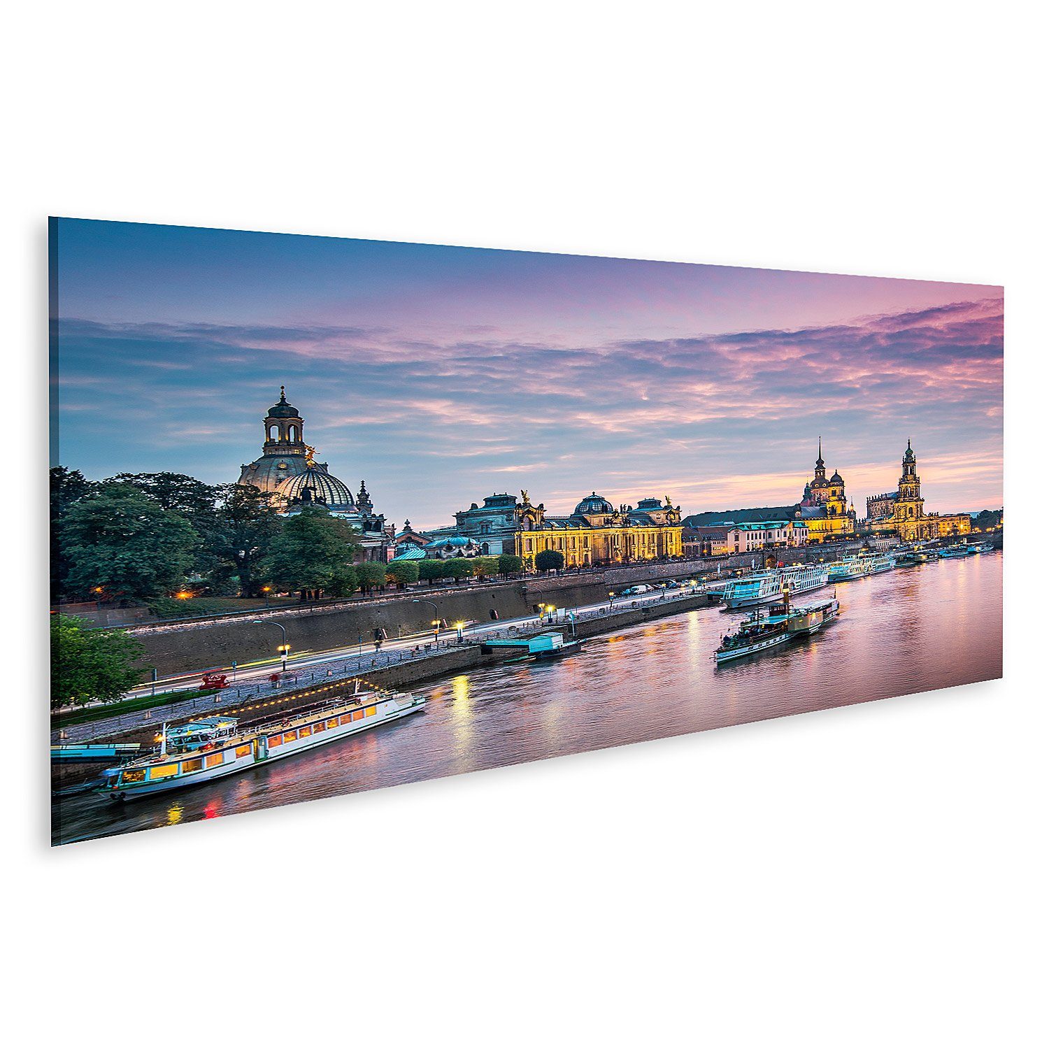 islandburner Leinwandbild »Bild auf Leinwand Dresden Deutschland Über Der Elbe Wandbild ...