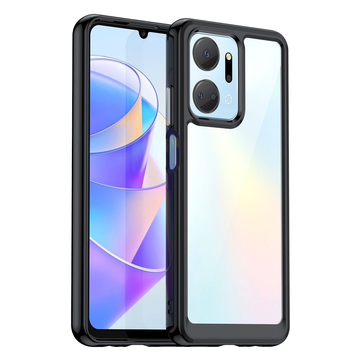 Wigento Handyhülle Für Honor X7a Design Color Acryl + TPU Cover Handy ...