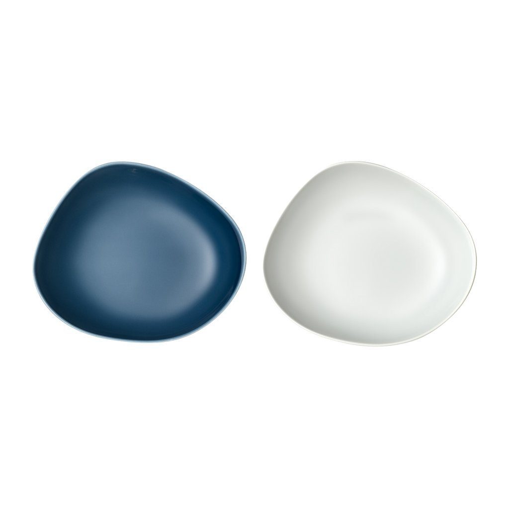like. by Villeroy & Boch Geschirr-Set Organic Suppenteller, 2 Stück, Türkis/Weiß (2-tlg), Porzellan