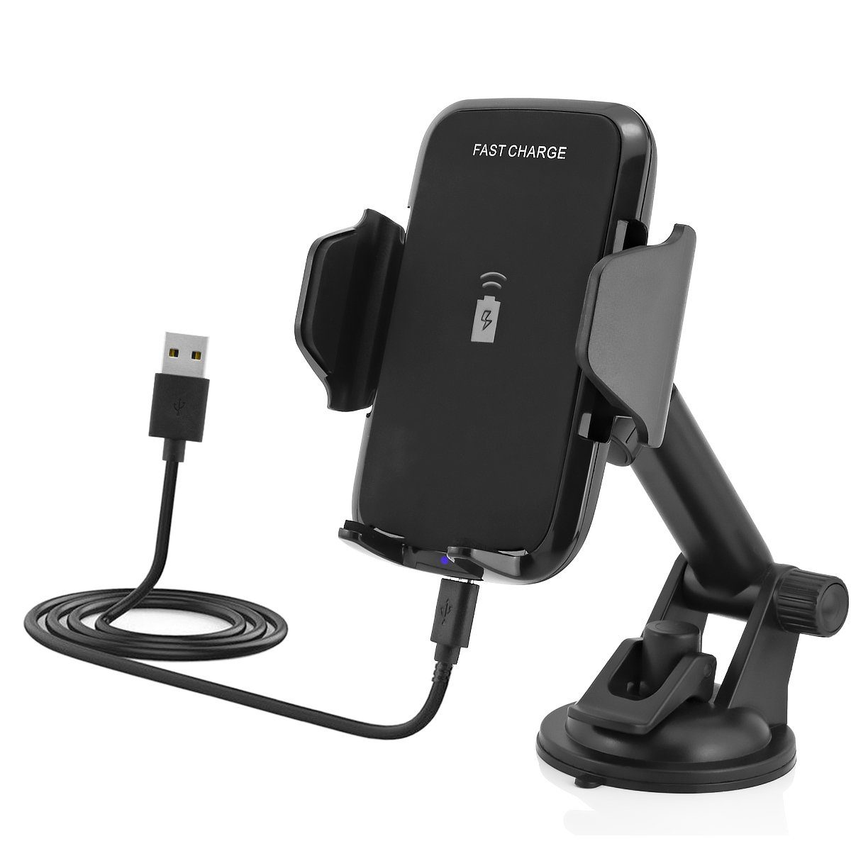 Midgard Wireless Saugnapf Autohalterung Mit Qi Ladefunktion Kabelloses