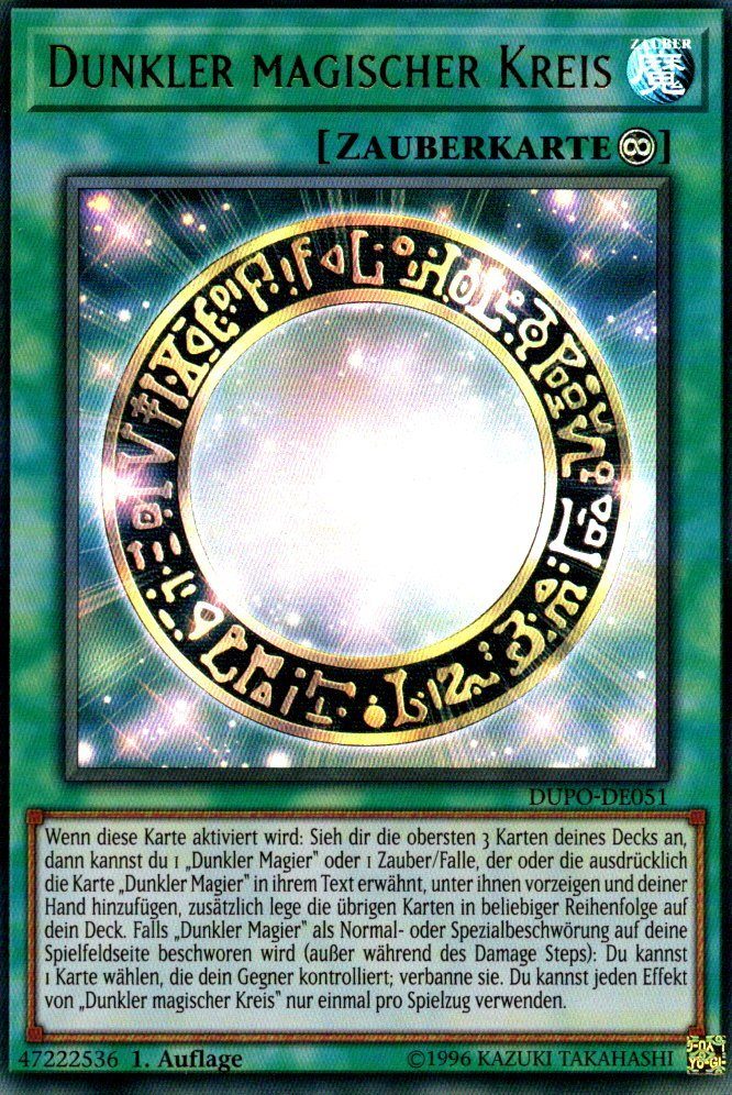 Recollectibles Sammelkarte Yugioh Karte Dunkler Magischer Kreis Deutsch