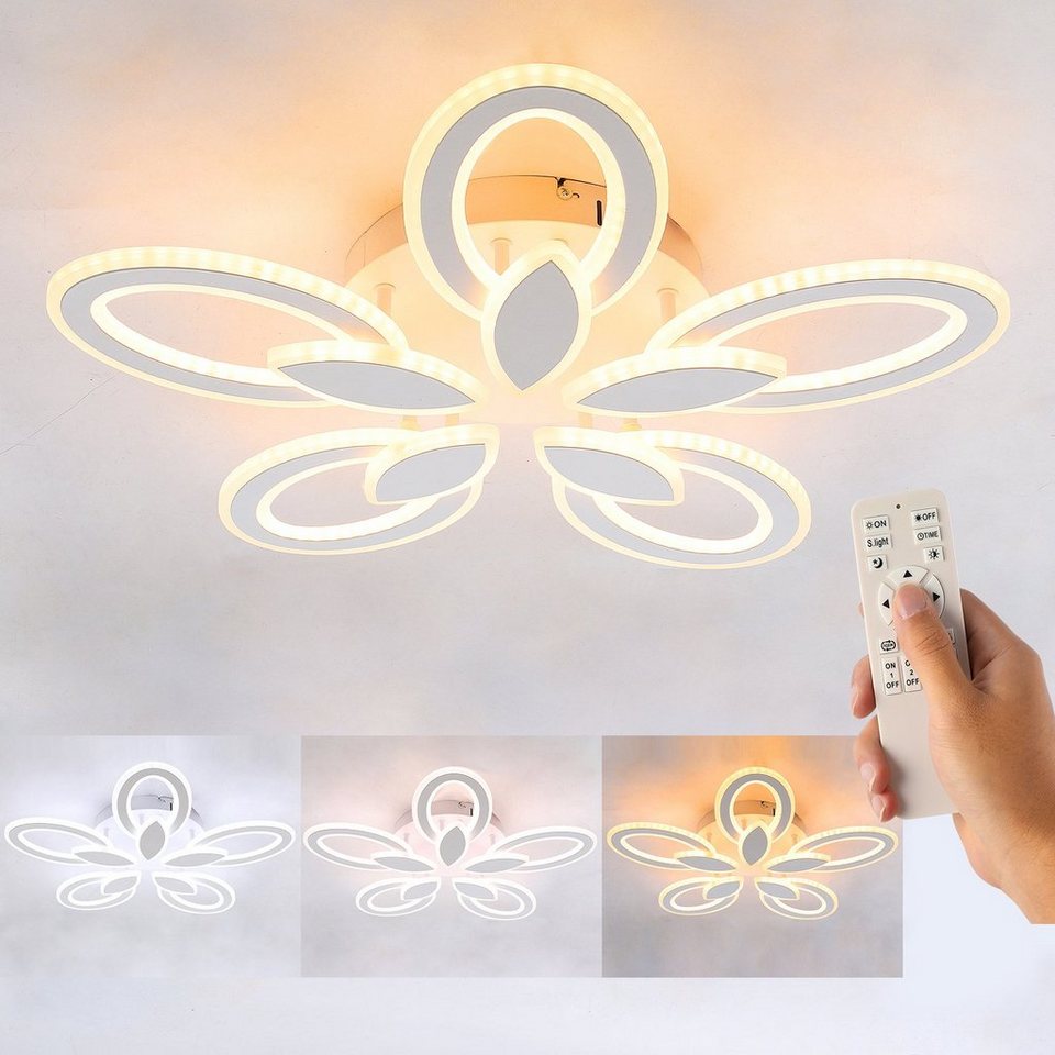 Letgospt Deckenleuchte 80w Led Deckenlampe 10 Blumenförmigesdimmbar