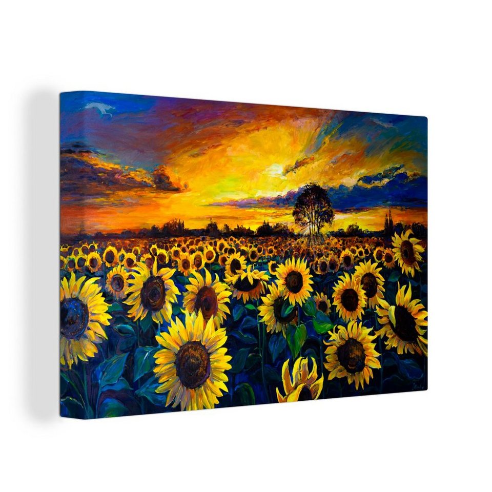 Onemillioncanvasses® Gemälde Malerei Blumen Ölfarbe Sonnenblume