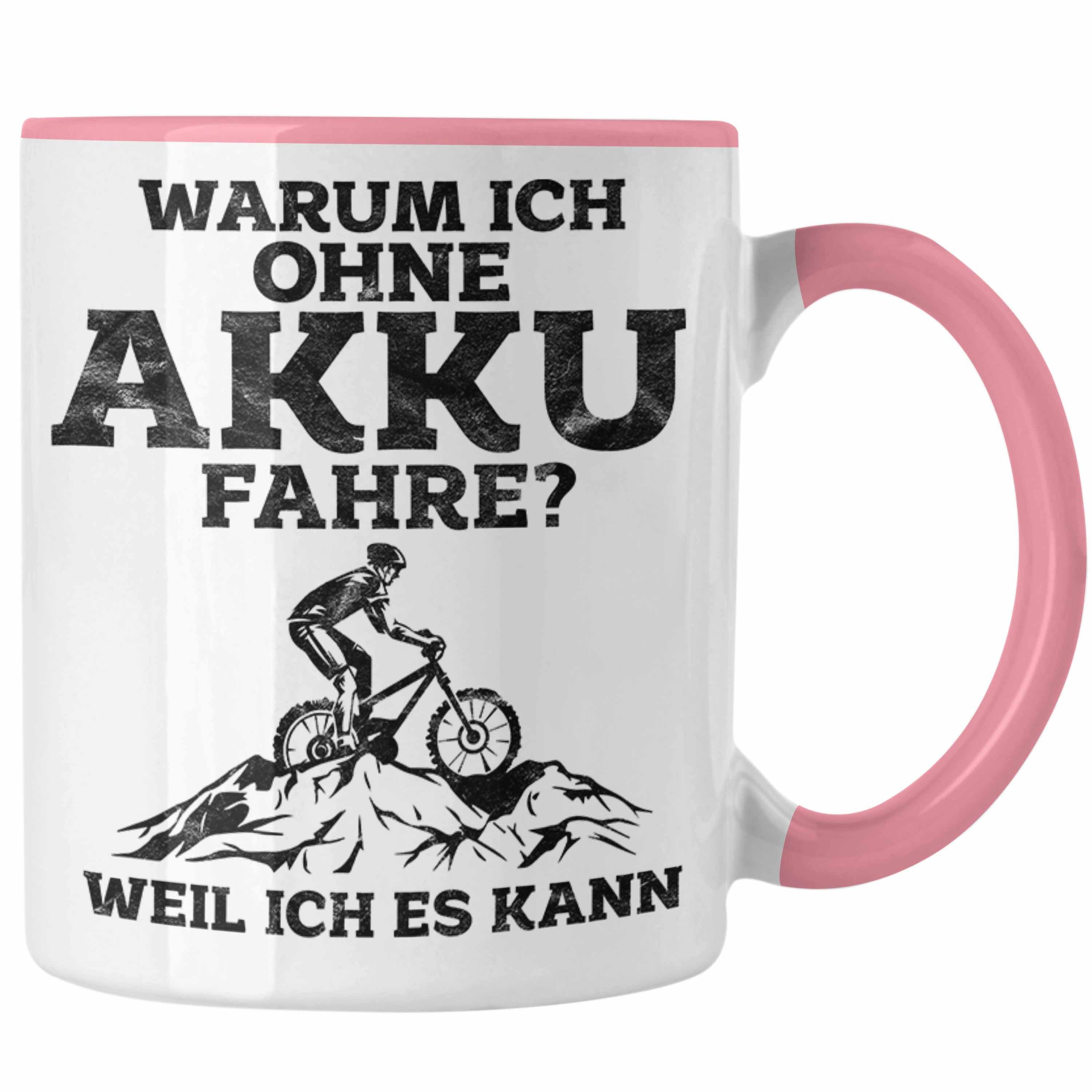 Trendation Tasse Lustige Geschenkidee Radfahrer Tasse Anti-E-Bike Spruch