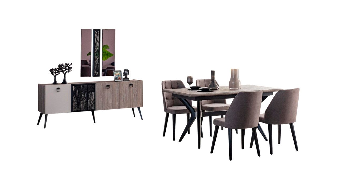 Xlmoebel Sideboard 9 Teiliges Esszimmer Set Mit Esstisch Stühlen Und