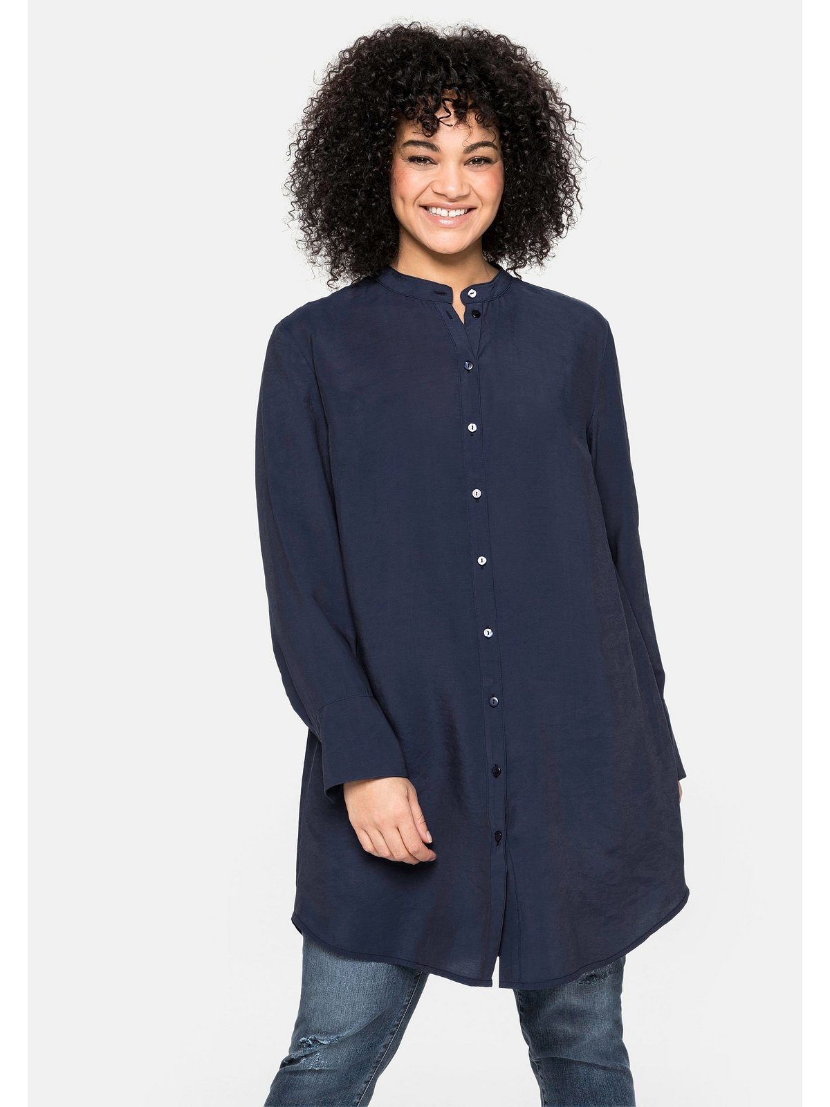 Sheego Longbluse Longbluse Mit Raffung Am Rückenteil