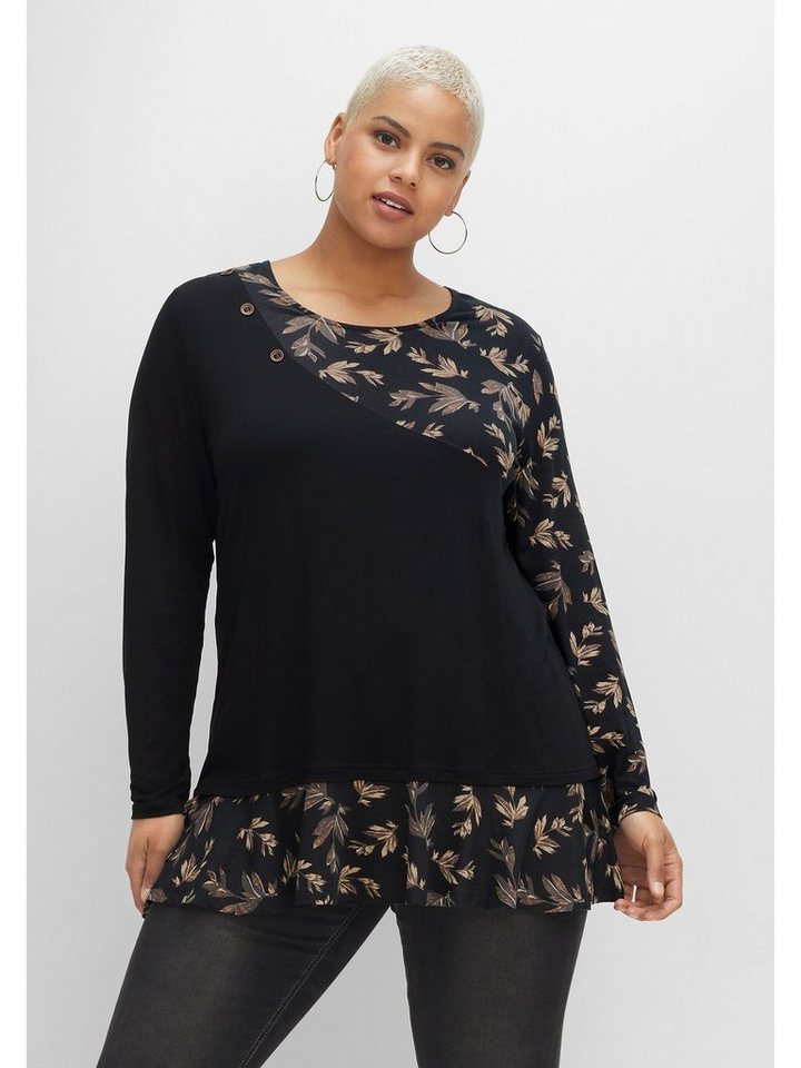 Sheego By Joe Browns Langarmshirt Longshirt Mit Floralem Druck In