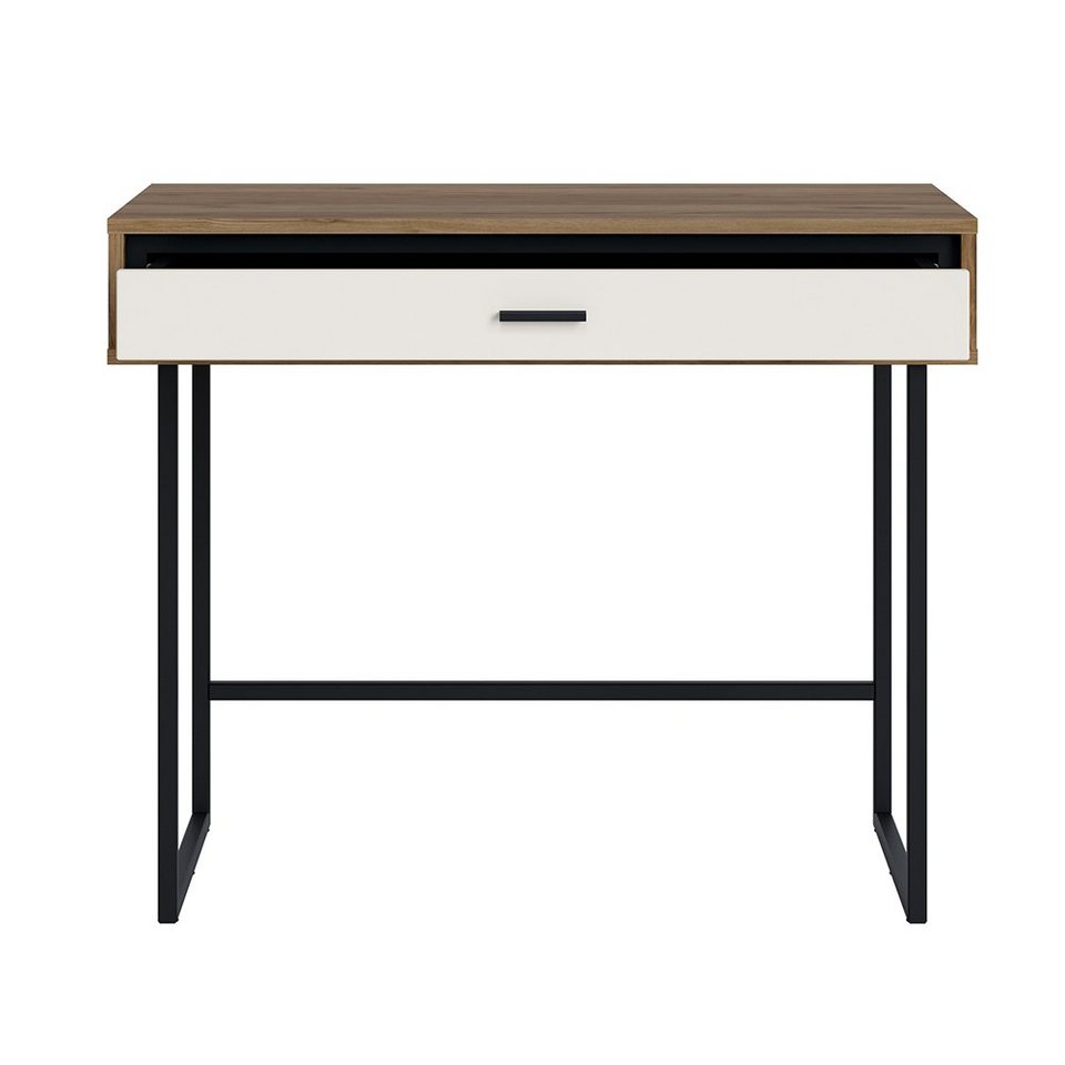 Lomadox Schreibtisch Bristol 129 Catania Eiche Nb Mit Schwarz Und