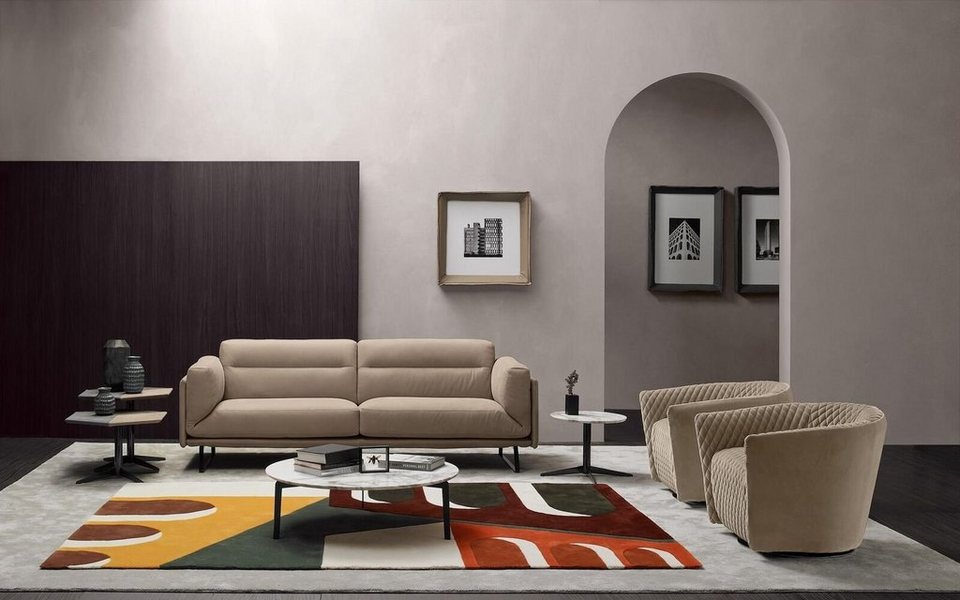 Jvmoebel Wohnzimmer Set Sofagarnitur Couch Polster Ledersofa