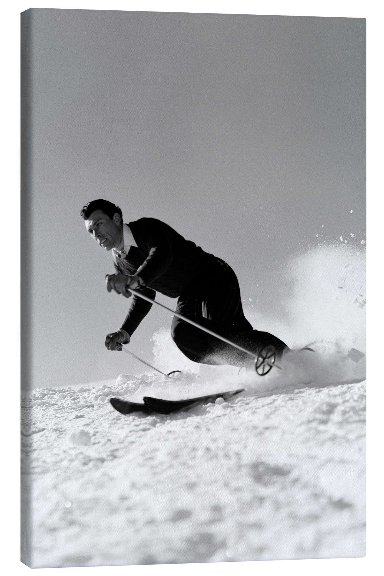 Posterlounge Leinwandbild Vintage Ski Collection Skifahrer Bei Der