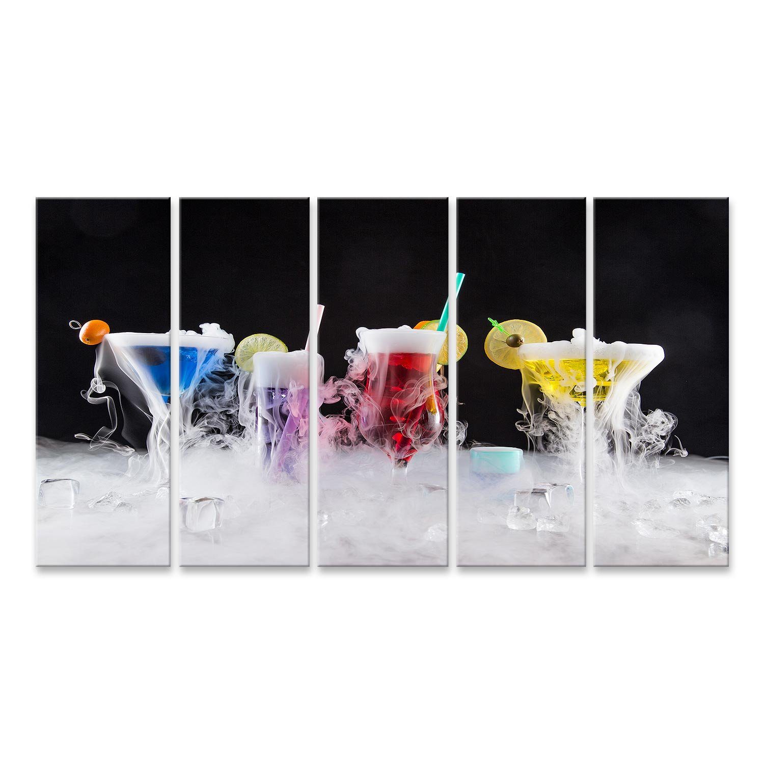 islandburner Leinwandbild Bild auf Leinwand Cocktail Mit Eisdampf Auf Bar Wandbild Poster ...