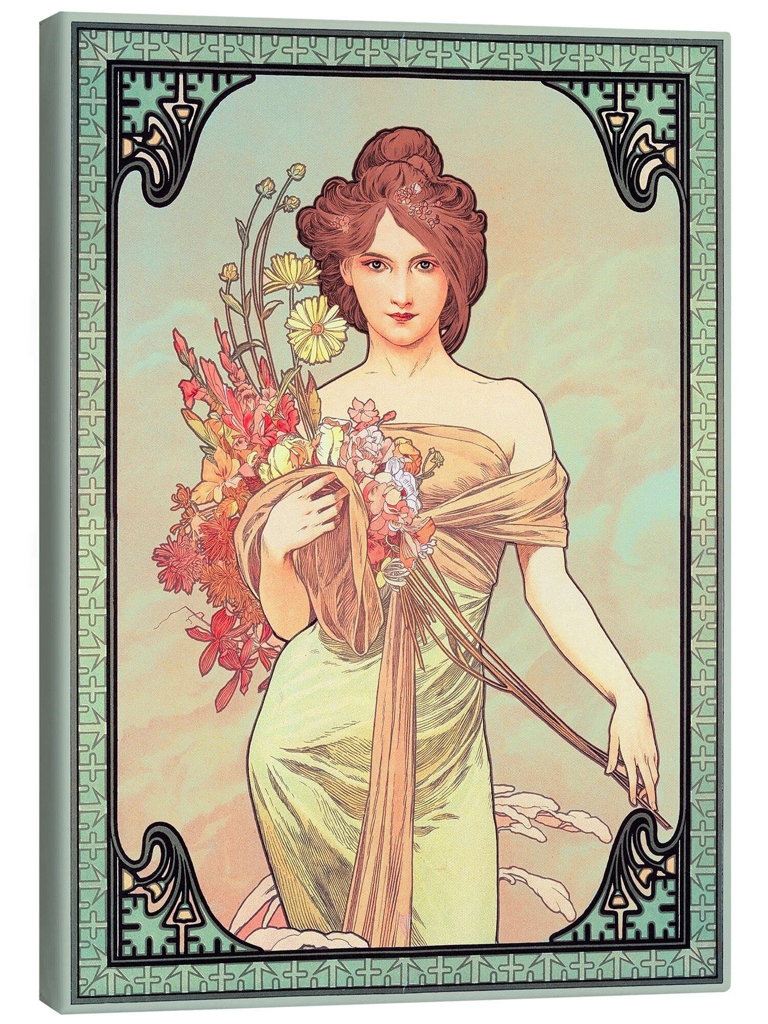 Posterlounge Leinwandbild Alfons Mucha Die Vier Jahreszeiten