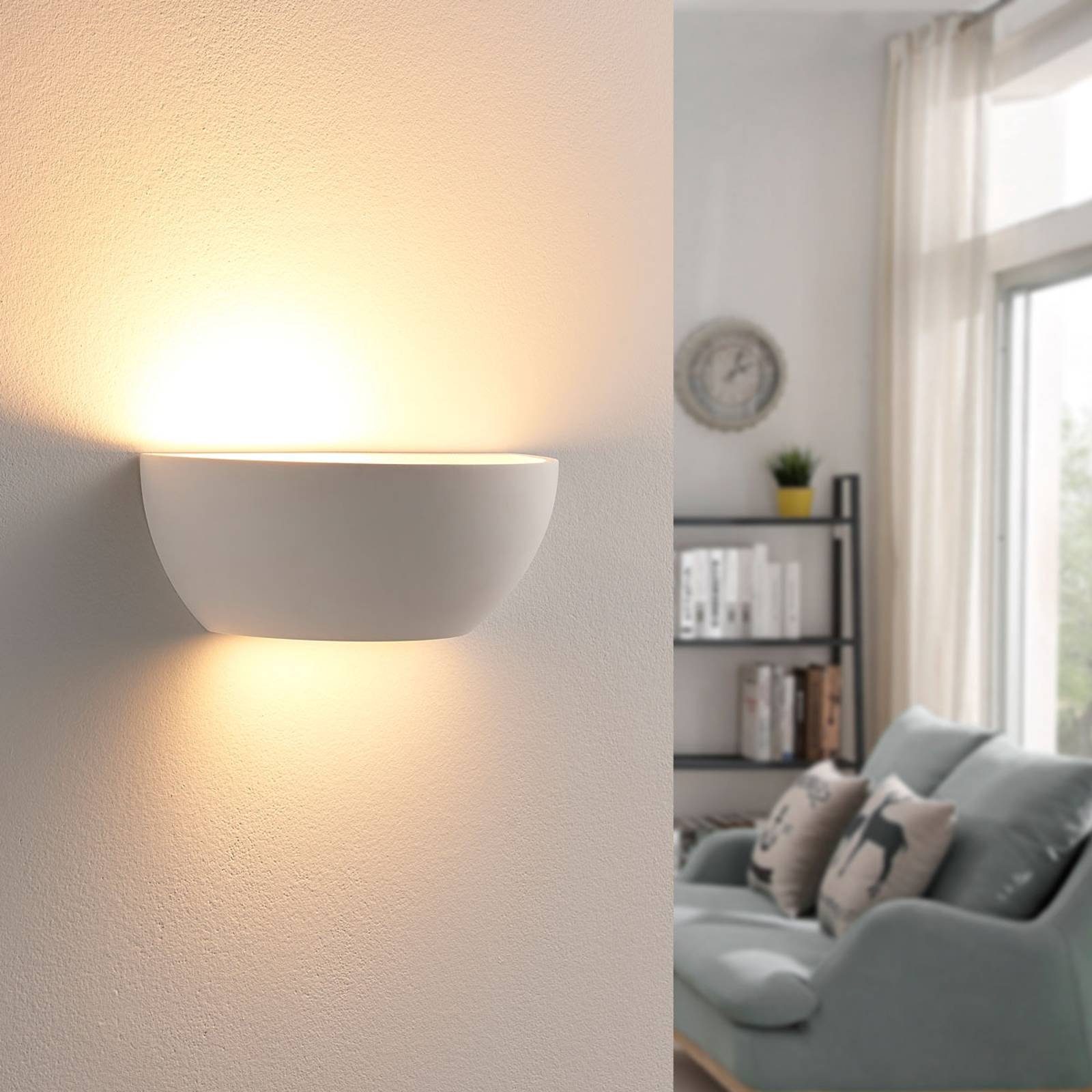 Lindby Wandleuchte Jimmy Dimmbar Led Lampen Warmweiß Modern Gips