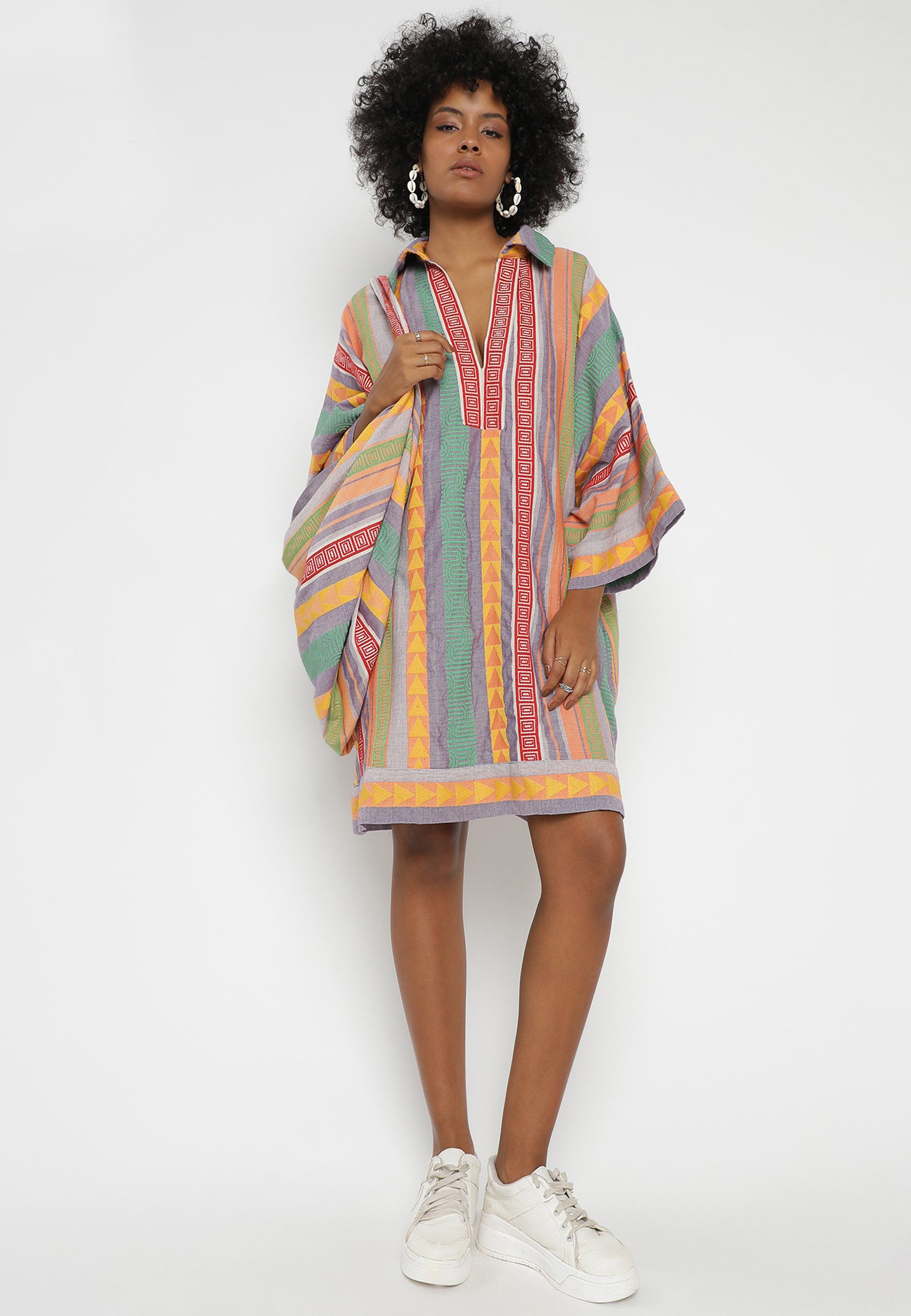 Yc Fashion And Style Tunikakleid Farbenfrohe Hippie Tunika Aus 100