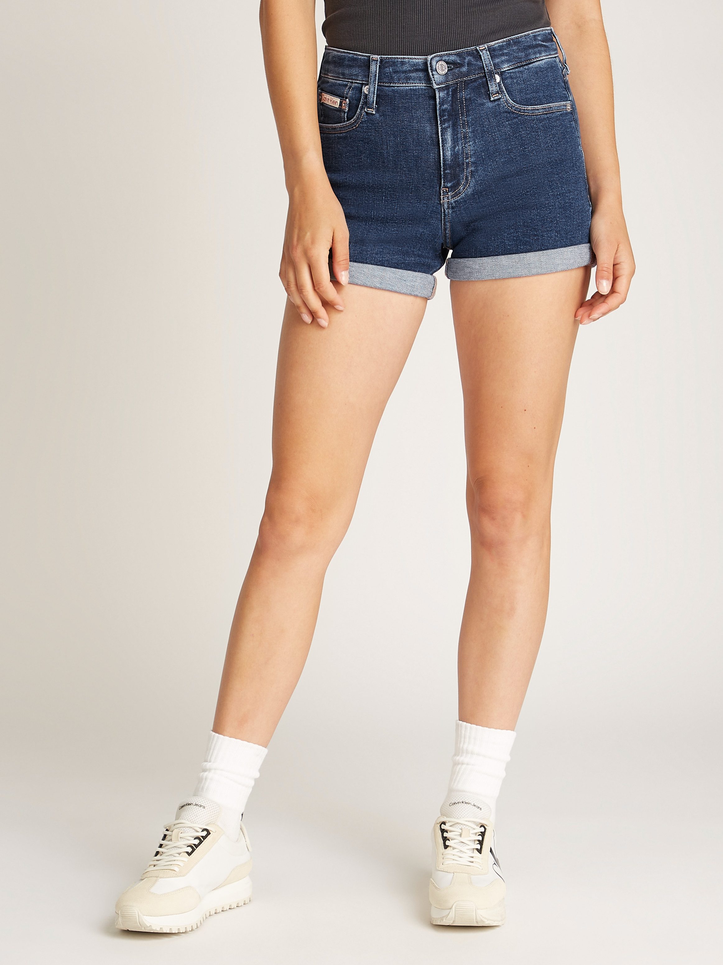 Calvin Klein Jeans Shorts Mid Rise Short Mit Umschlagsaum Im