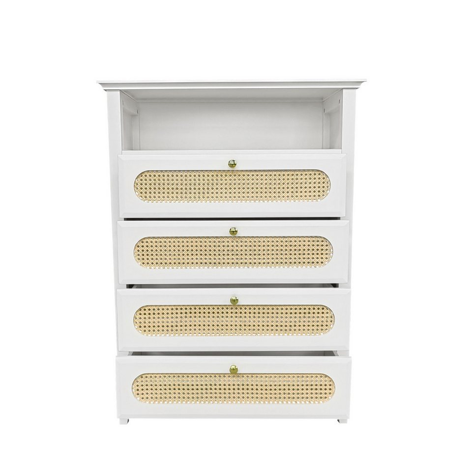Gotagee Sideboard Schließfächer Kleine Kommode Rattan Beistellschrank