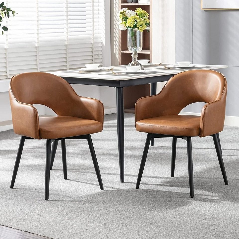 Wahson Office Chairs Esszimmerstuhl 2er Set Drehstuhl Samt Modern