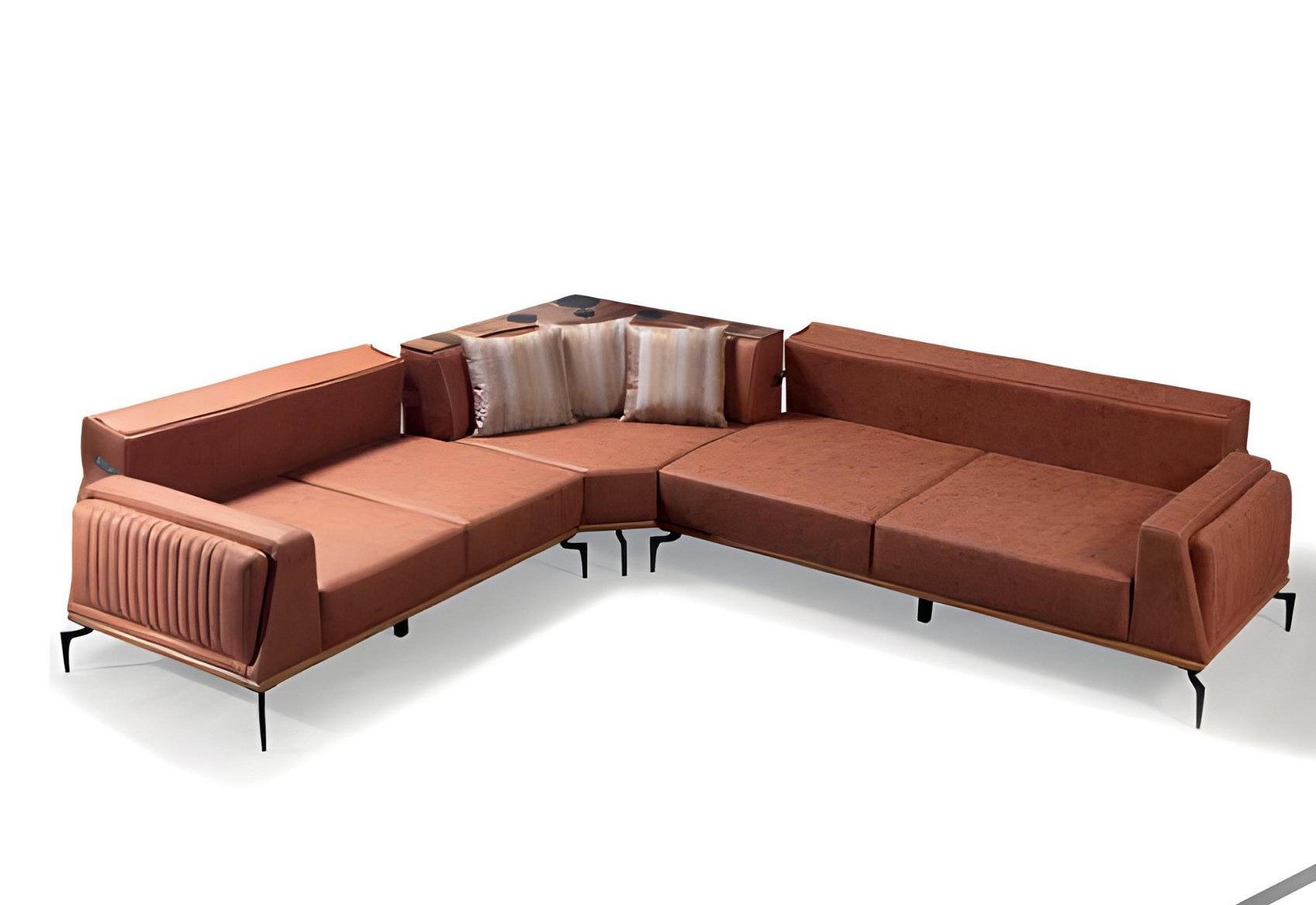 Jvmoebel Ecksofa Braunes Ecksofa Designer Luxuriöses L Form Sofa Möbel