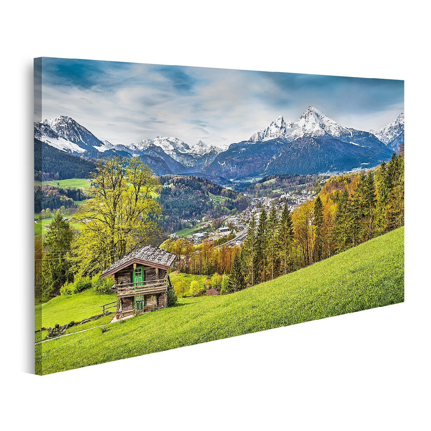 ᐅ islandburner Leinwandbild Bild auf Leinwand Schöne Berglandschaft in den bayerischen Alpen mit ...