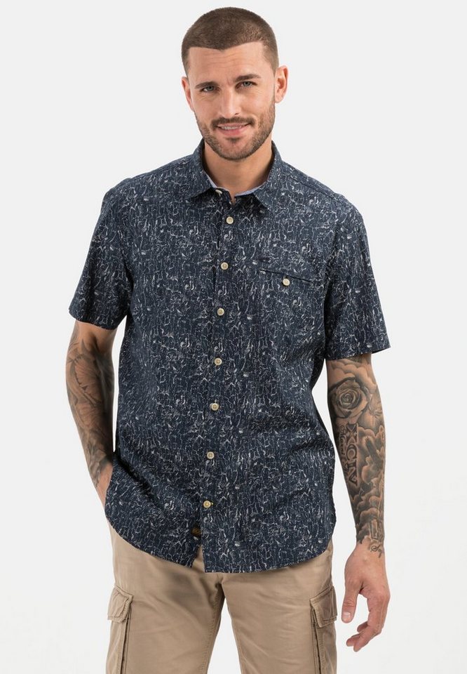 Camel Active Kurzarmhemd Kurzarm Hemd Mit Allover Print Kentkragen