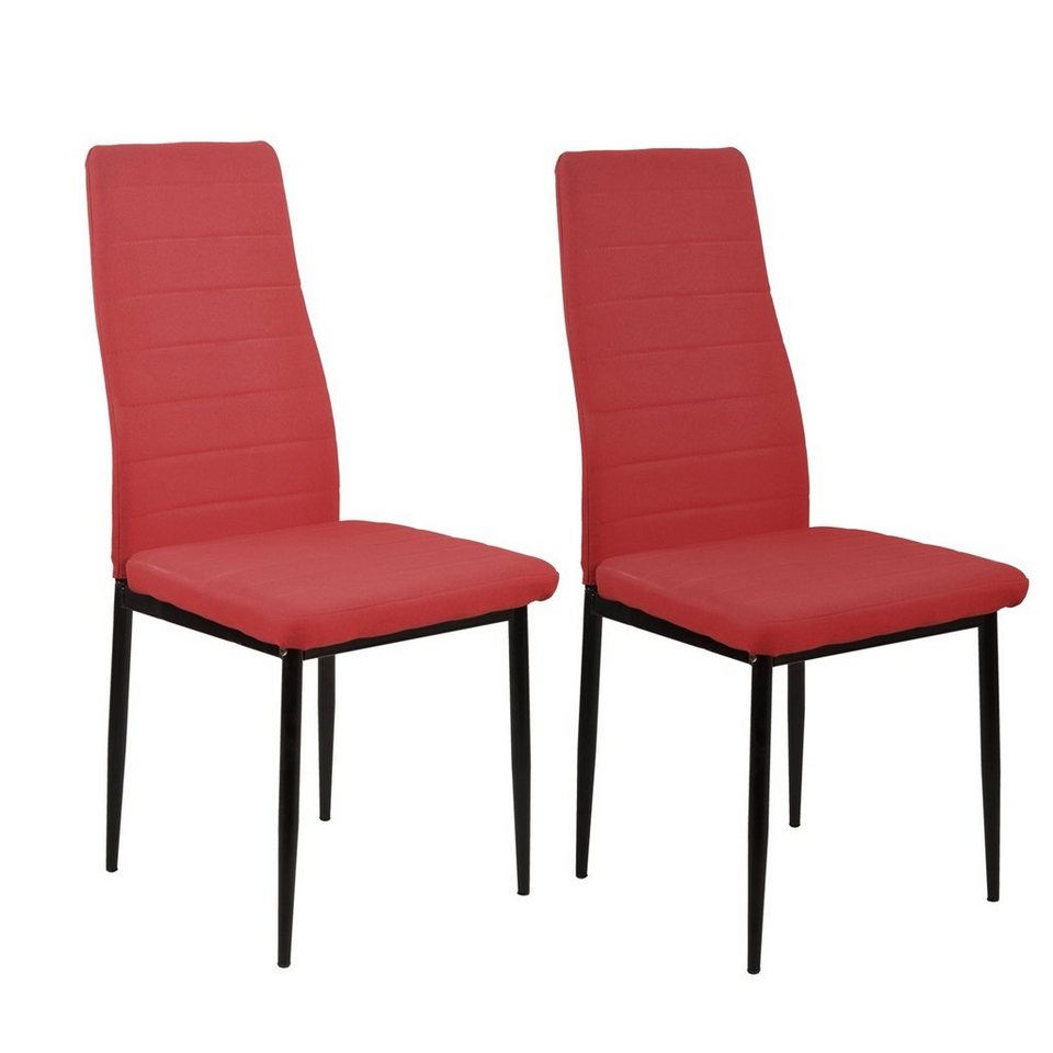 Hti Living Esszimmerstuhl Esszimmerstuhl 2er Set Memphis Rot Set 2 St