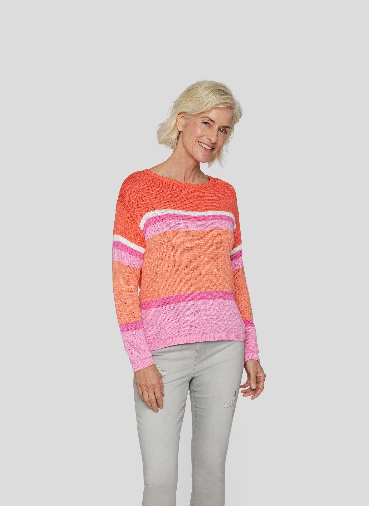 Rabe Strickpullover Rabe Streifenpullover mit Farbakzente für den perfekten Look