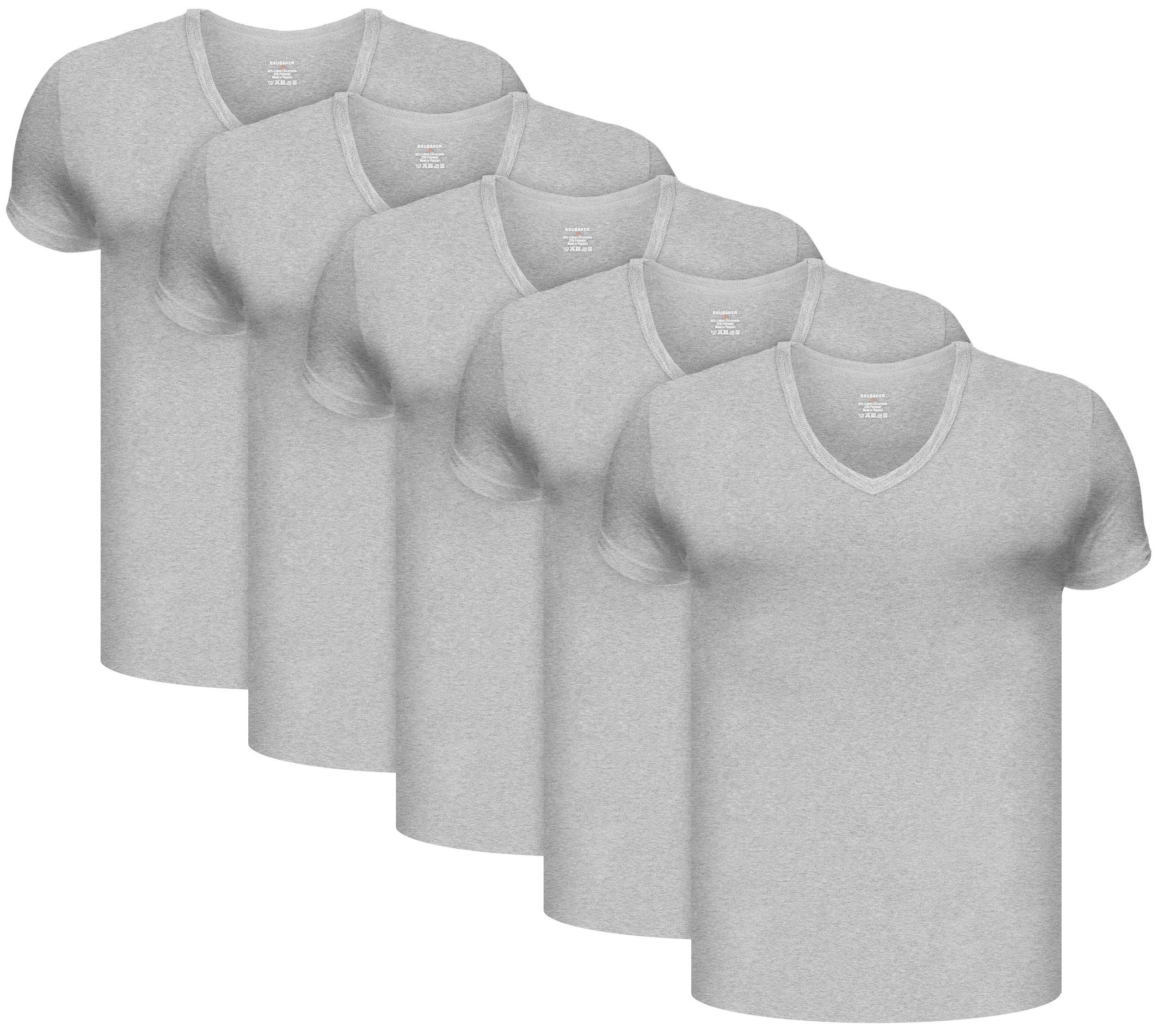 Brubaker Unterziehshirt Herren Unterhemd Mit V Neck Kurzarm Shirt