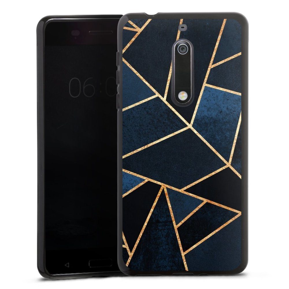 Deindesign Handyhülle Navy Stone Gold Print Nokia 5 Hülle Elisabeth