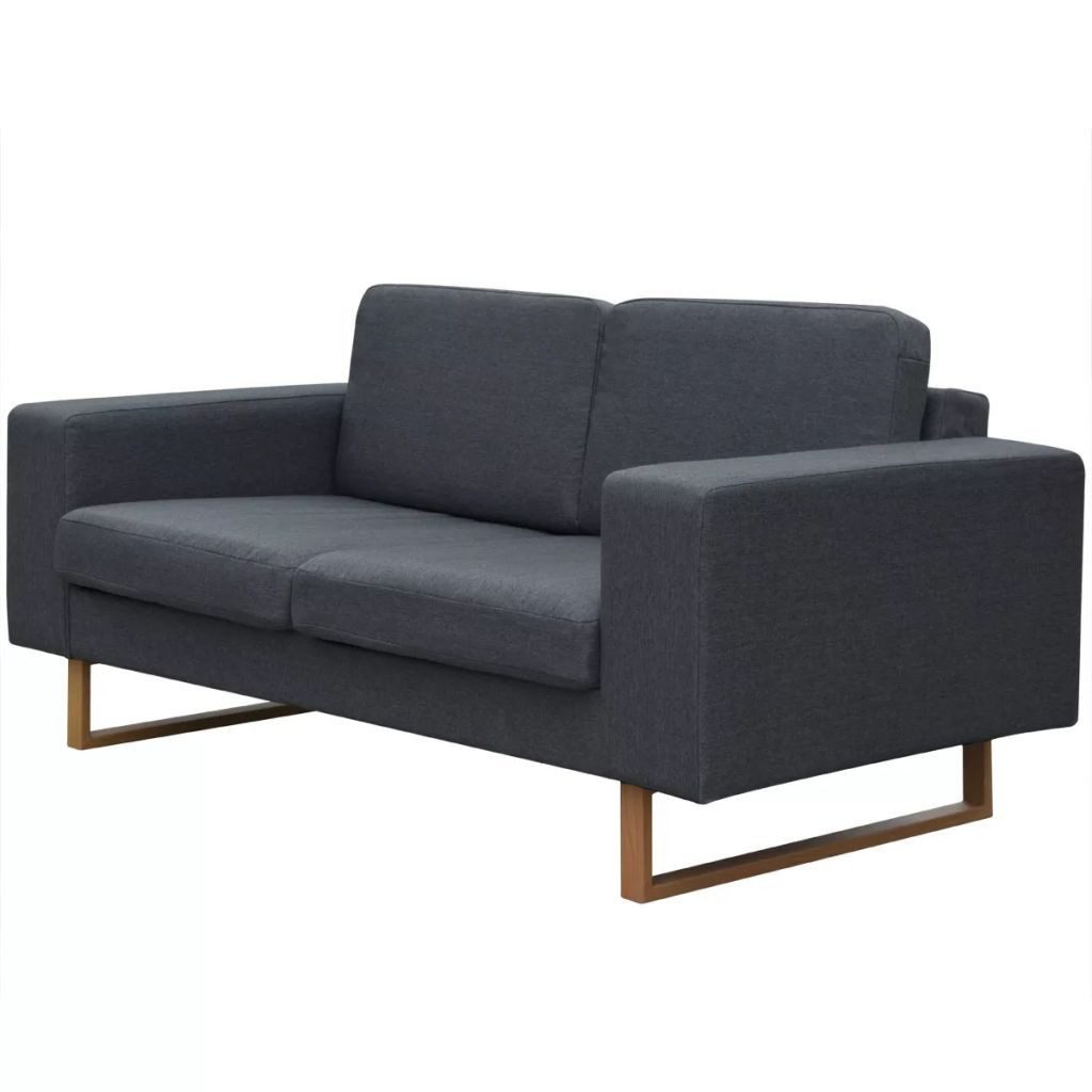 vidaXL Sofa 2-Sitzer Sofa Stoff Dunkelgrau, Bequeme Polsterung und ...