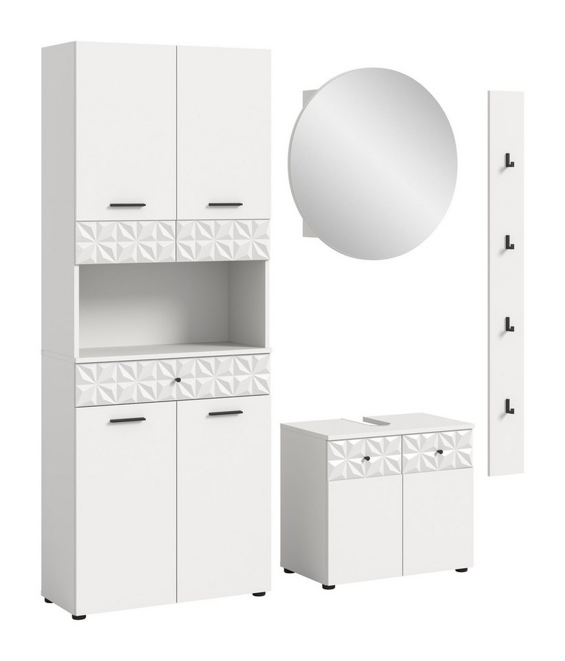 Furnling Badmöbel Set Prima 4 St Breiter Hochschrank