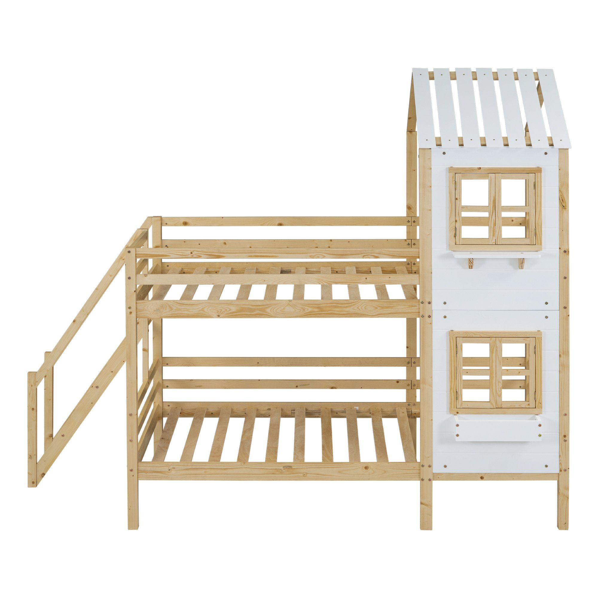 Softweary Etagenbett Mit 2 Schlafgelegenheiten Und Rollrost 90x200 Cm
