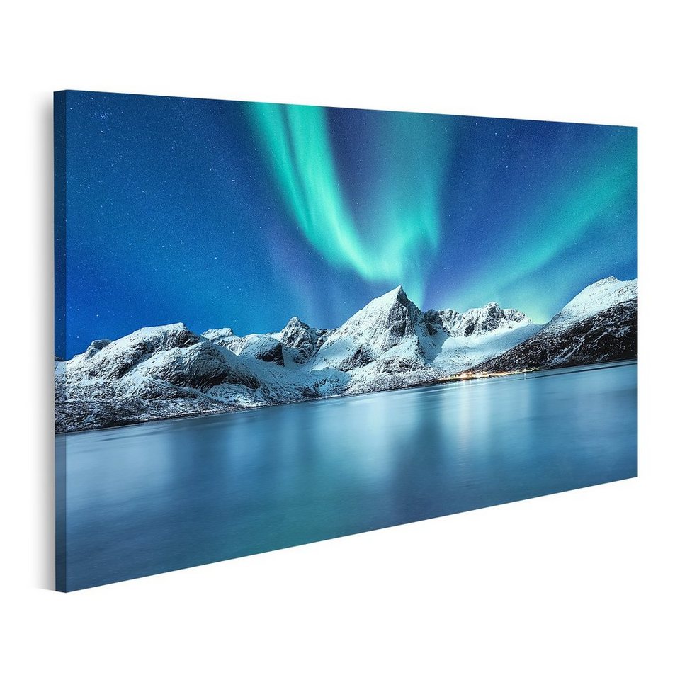 Islandburner Leinwandbild Bild Auf Leinwand Aurora Borealis Lofoten