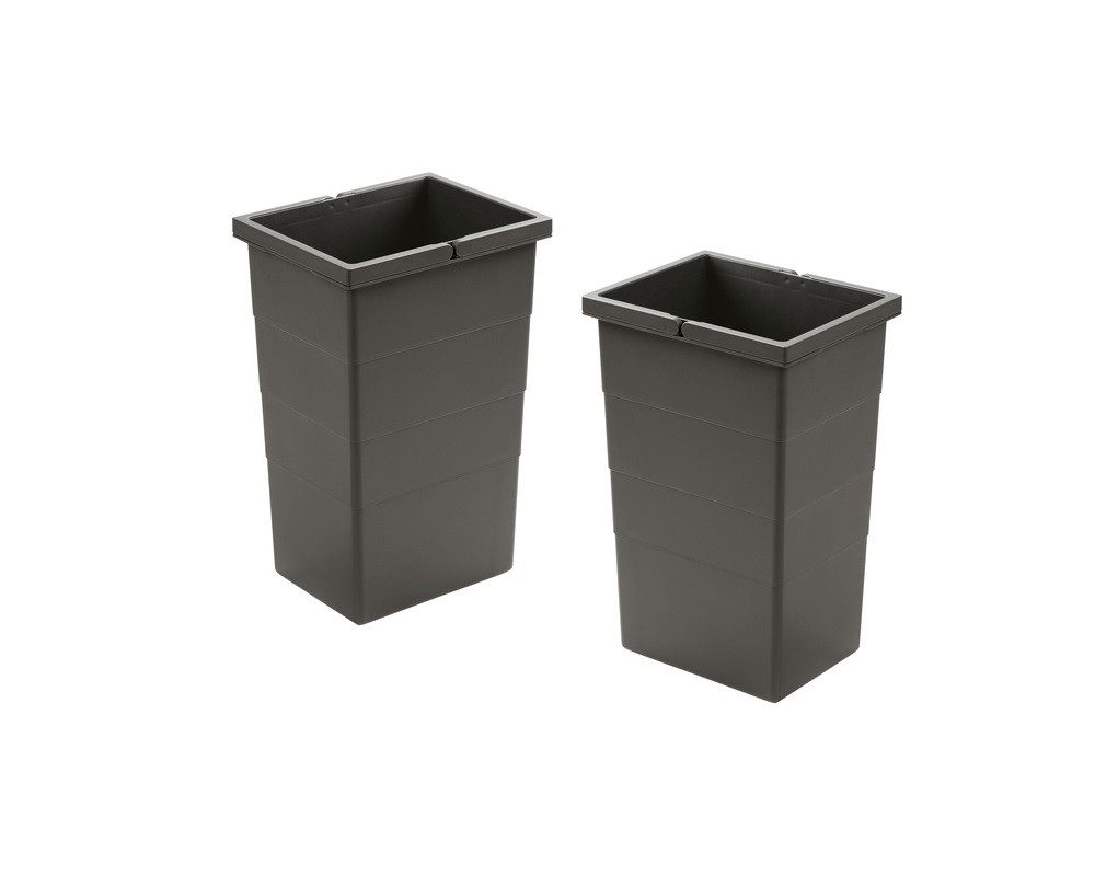 Hailo Mülleimer Hailo Inneneimer 1220359 basaltgrau 2x 13 Liter 242 x 192 x 380 mm, Abfalleimer ...