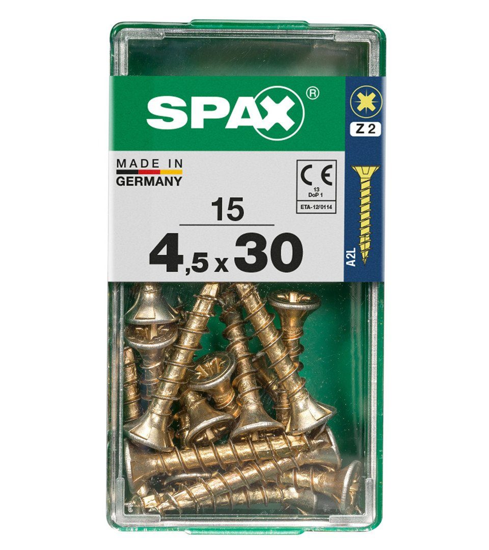 SPAX Holzbauschraube Spax Universalschrauben 4.5 x 30 mm PZ 2 - 15 Stk.