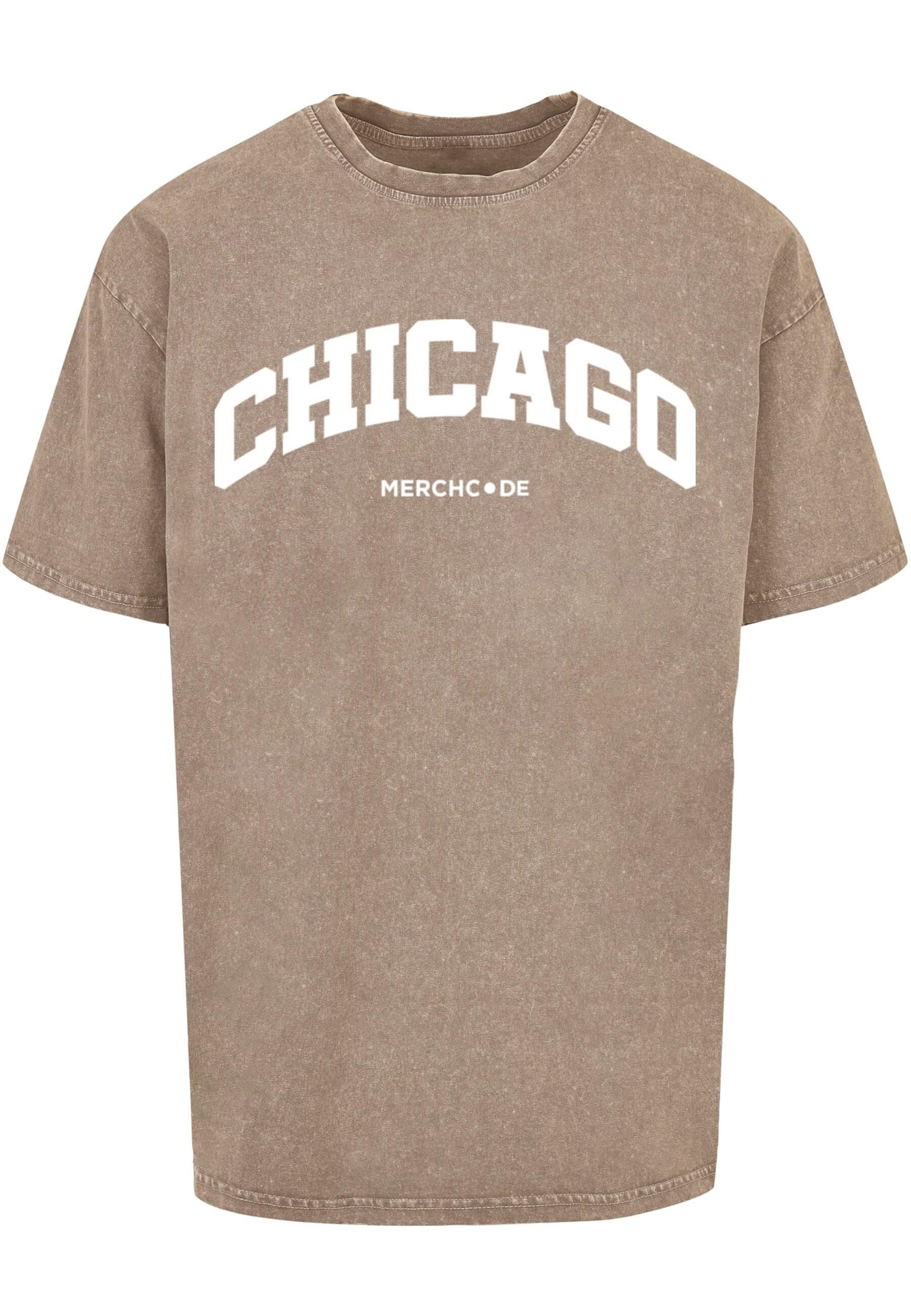 Merchcode T-Shirt Merchcode Herren Chicago Wording - Acid Washed Oversize Tee (1-tlg)