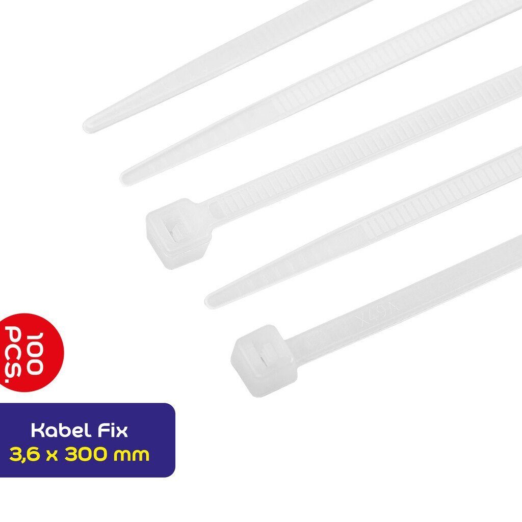 alca Kabelbinder Kabelbinder 100 Stück weiß 3,6 x 300mm