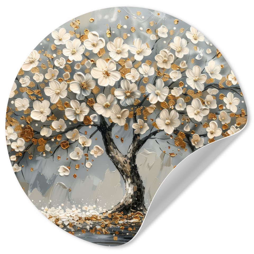Muchowow Wandsticker Baum Gold Blumen Abstrakt Kunst 1 St