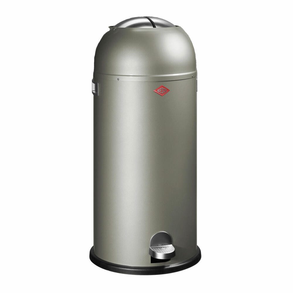 WESCO Mülleimer Kickmaster Maxi Neusilber 40 L, Praktischer ...