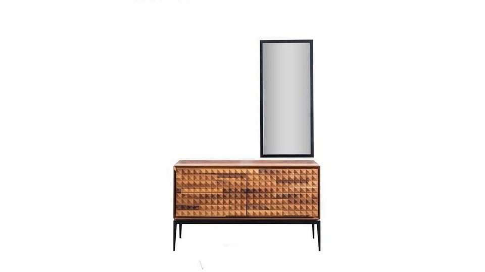 Jvmoebel Kommode Schlafzimmer Kommode Mit Spiegel Braun Holz