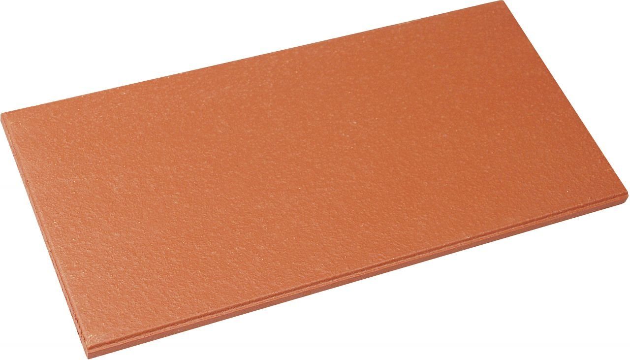Ammonit Keramik Steinzeug Bodenfliese Spaltplatte 24 x 11,5 cm rot-natur, Rot