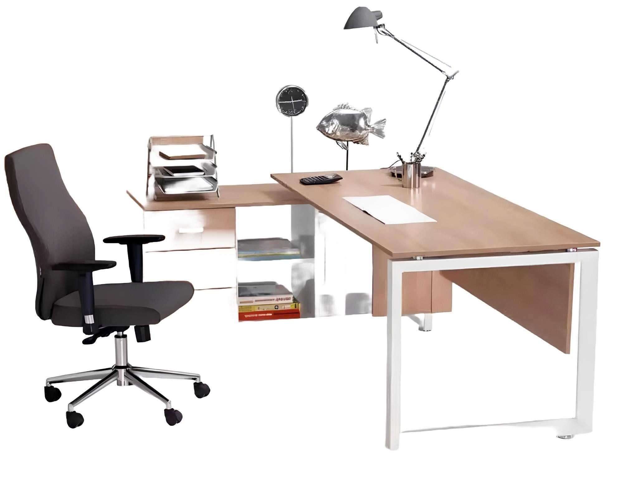 Jvmoebel Eckschreibtisch Ecktisch Aus Holz Braun Exklusive Moderne