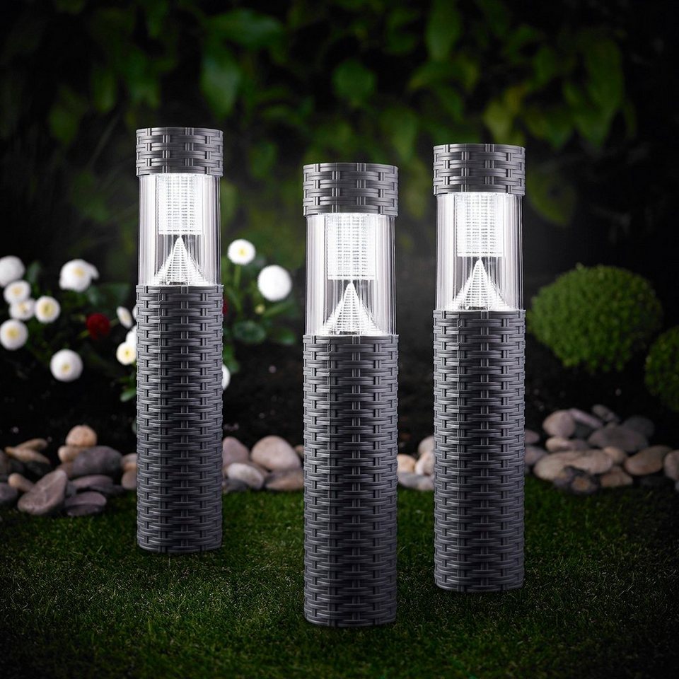 Melitec Led Solarleuchte So41 1 3er Set Led Wechselbar