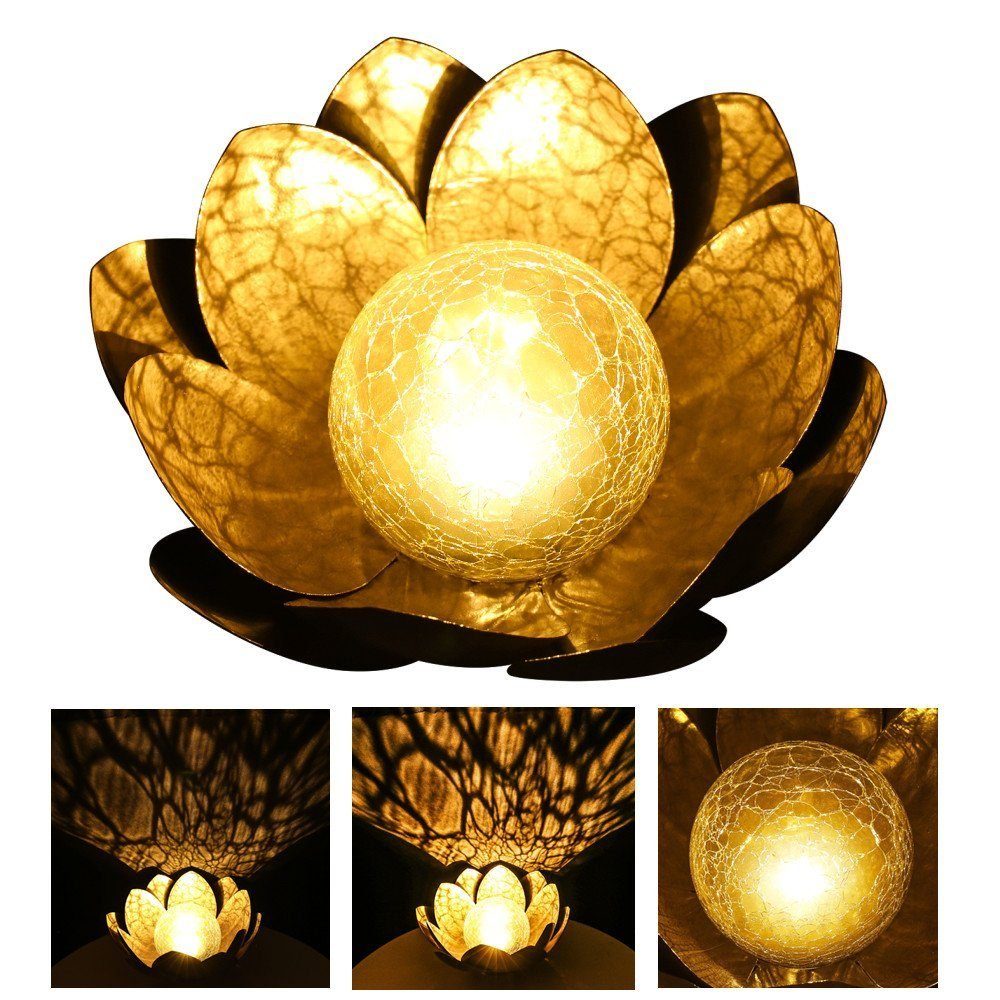 Letgospt Led Solarleuchte Led Solar Lotus Licht Lotusblüte Solarlampe