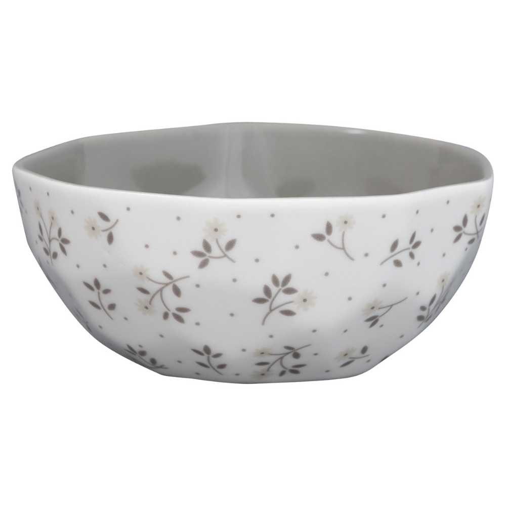 Greengate Schale Greengate Müslischale ELEMENTS EILEEN Weiß Grau mit Blumen